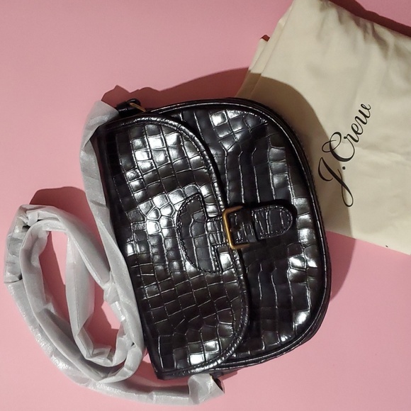 J. Crew | Bags | J Crew Large Classic Leather Saddle Bag Crossbody ...